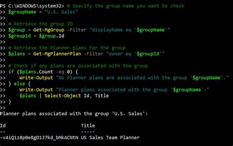 Using Get Mgplannertask In Graph Powershell