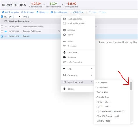 Bug Only Some Accounts Showing When Using The Move To Account Feature For An Individual