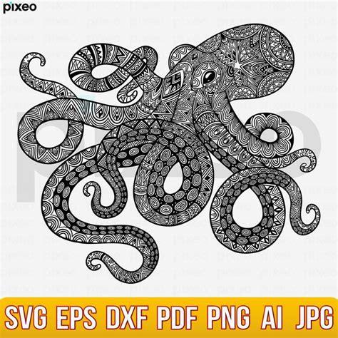 Octopus Svg Octopus Mandala Svg Octopus Clipart Mandala Svg Octopus