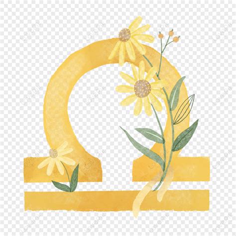 천칭자리 수채화 식물 화훼 별자리 기호 꽃잎 일러스트 봄외딴자연스러운 Png 일러스트 무료 다운로드 Lovepik