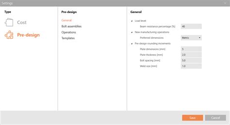 settings dialogue idea statica