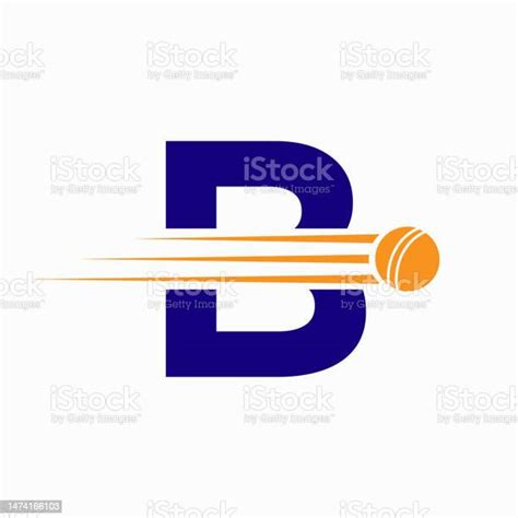 크리켓 클럽 기호에 대한 공 아이콘이 있는 초기 문자 B 크리켓 개념 Championship에 대한 스톡 벡터 아트 및 기타 이미지 Championship 경기 스포츠