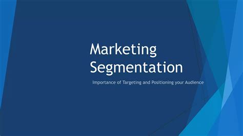 Marketing Segmentation Ppt