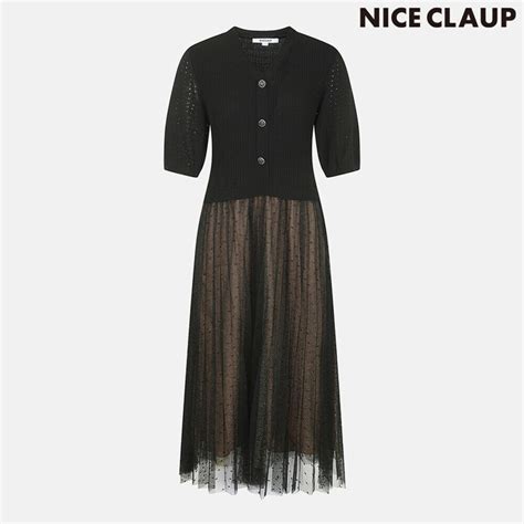 나이스클랍 샤 주름 패치 니트 원피스 N223pwk704 감도 깊은 취향 셀렉트샵 29cm