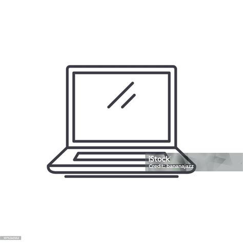 Ilustración De Concepto De Icono Del Ordenador Portátil Laptop Vector Ilustración Linear Símbolo