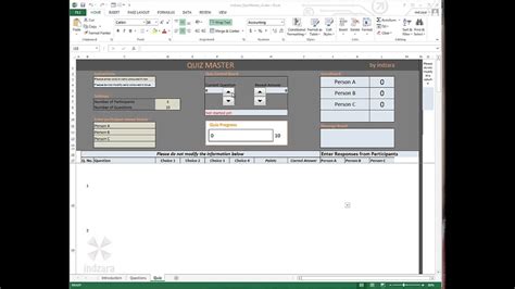 Excel Quiz Template