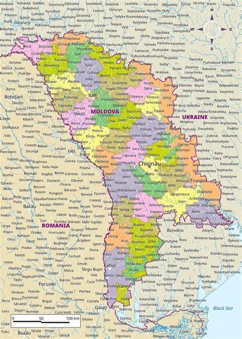 Premium Vector Detailed Political Map Of Moldova
