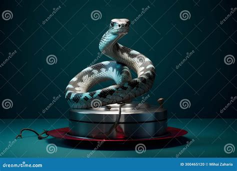 Python Portrait In Bold Minimalist Studio Generative AI Illustration Stock Illustration