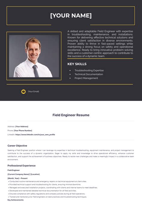 Free Field Engineer Resume Template To Edit Online