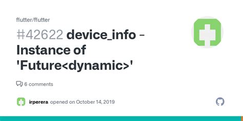 Deviceinfo Instance Of Future · Issue 42622 · Flutterflutter