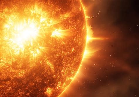 Large Sunspot On The Suns Surface With Solar Flares And Energy Premium Ai Generated Image