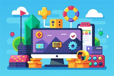 Colorful Illustration Showcasing Tools And Elements For Customizable Game Analytics On A Digital