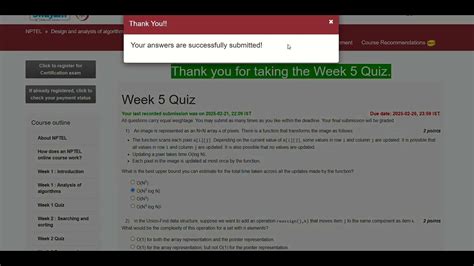 Nptel Design And Analysis Of Algorithms Week 5 Quiz Solution Youtube