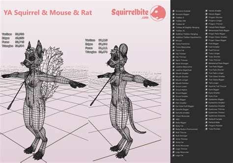 Ya Squirrel And Mouse And Rat Vrchat Vrm By Squirrelbite