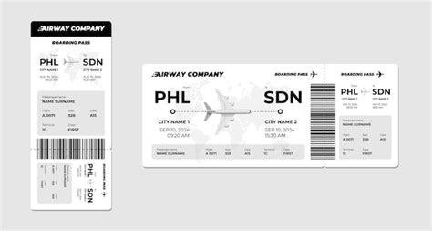 Premium Vector Airline Ticket And Airplane Boarding Pass Design