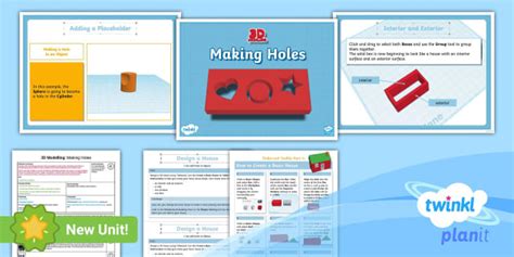 computing 3d modelling making holes year 6 lesson 4 planit