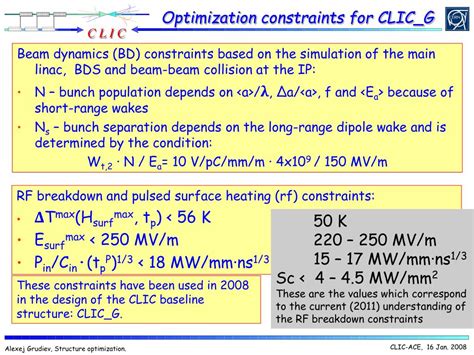 Ppt Specific Requirements For Clic Rf Structures Powerpoint