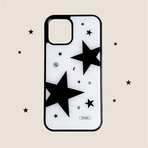 릴리데일리 Star 글라스 범퍼 폰케이스 별사탕블랙 위시버킷