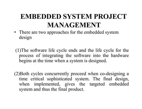 Unit 1 Embedded System Project Management Pptx Operating Systems Computer Software And