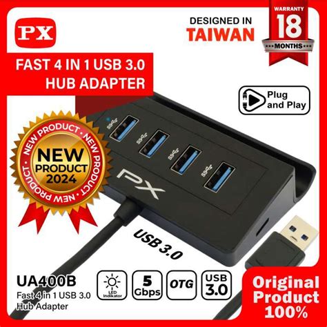 Promo Usb Hub Adapter Usb 3 0 Converter Laptop Phone Holder 4 In 1 Px Ua400b Diskon 68 Di