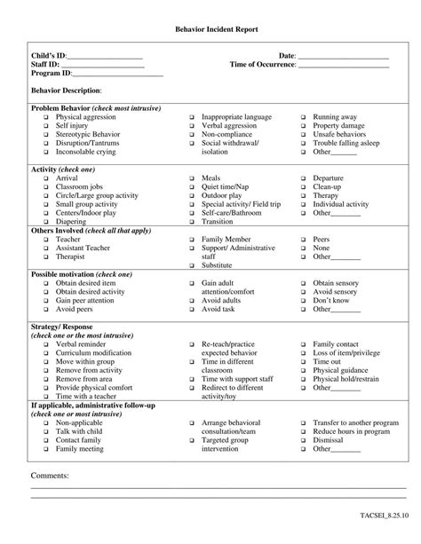Free 10 Behavior Report Forms In Pdf Throughout Behaviour Report Template