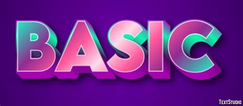 Basic Purple Green And Pink 3d Text Effect Generator