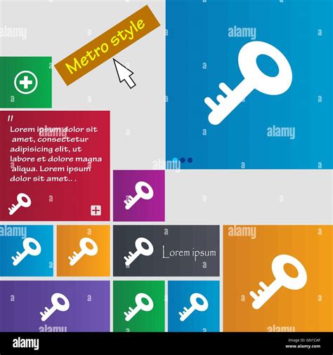 key icon sign buttons modern interface website buttons with cursor