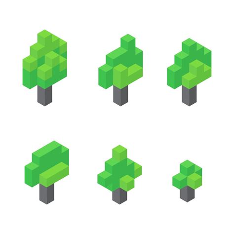 Isometric Trees Design Vector Illustration Vector Art At Vecteezy