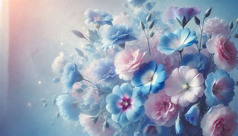 분홍색과 파란색 꽃 배경의 파스텔 교향곡 꽃들 핑크와 블루 배경 배경 일러스트 및 사진 무료 다운로드 Pngtree