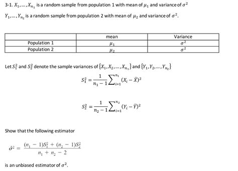 Solved 3 1 X1xn Is A Random Sample From Population 1