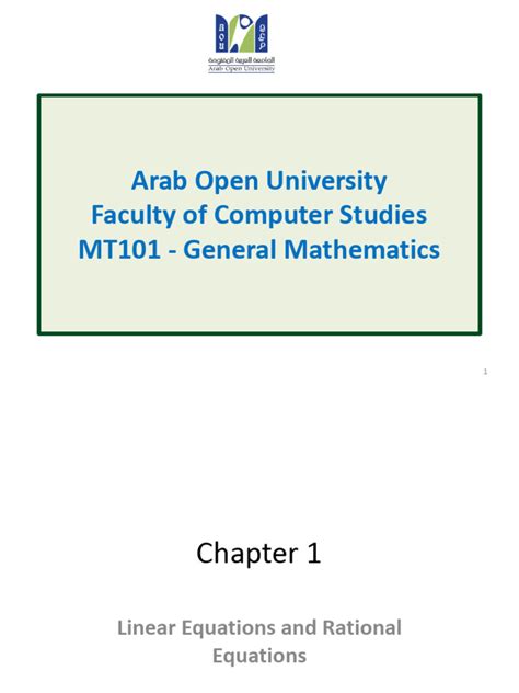 Chapter 1 Linear Equations And Rational Equations Pdf