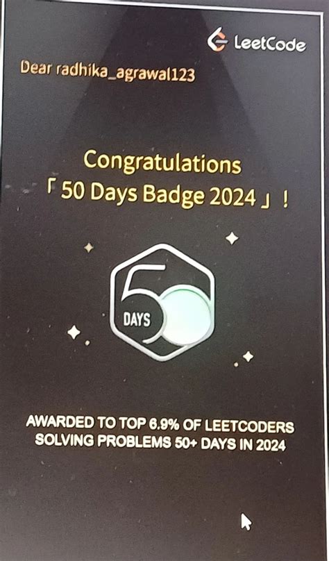 Radhika Agrawal On Linkedin I Wanted To Share With You Guys That Today I Receive My 50 Day Coding