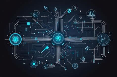 Premium Photo Artificial Intelligence Circuit Line Style Machine Learning Design Smart Network