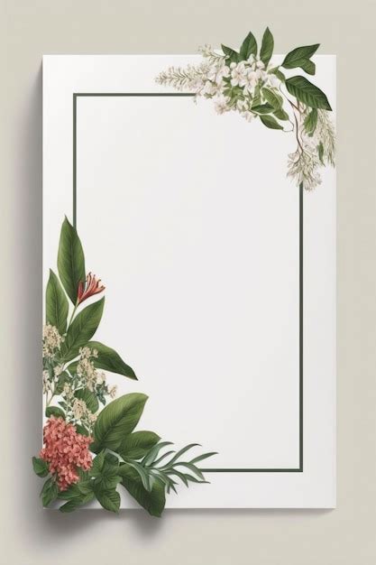 Premium Ai Image Save The Date Frame Of Flowers Middle Empty Copy Space