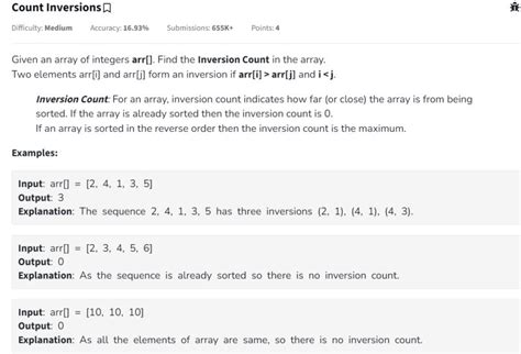 Gfg160 Datastructures Algorithms Coding Dsa Inversioncount
