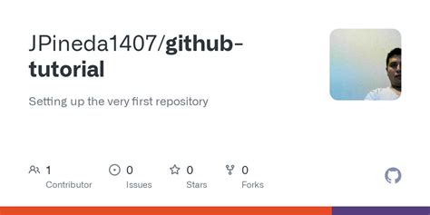 Github Jpineda1407github Tutorial Setting Up The Very First Repository