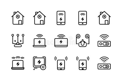 Smart Home Icon Set Automation Control System Vector Illustrations For