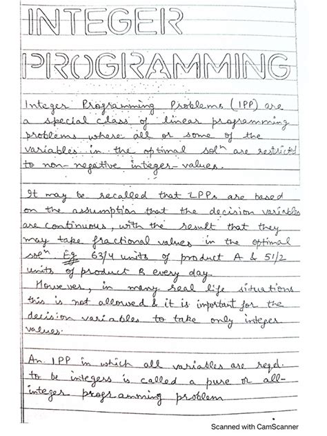 Integer Programming Problem Pdf