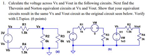 Solved 1. Calculate the voltage across Vx and Vout in the | Chegg.com