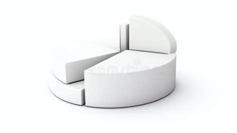 3d Abstract Pie Chart With Raised Segments Stock Illustration