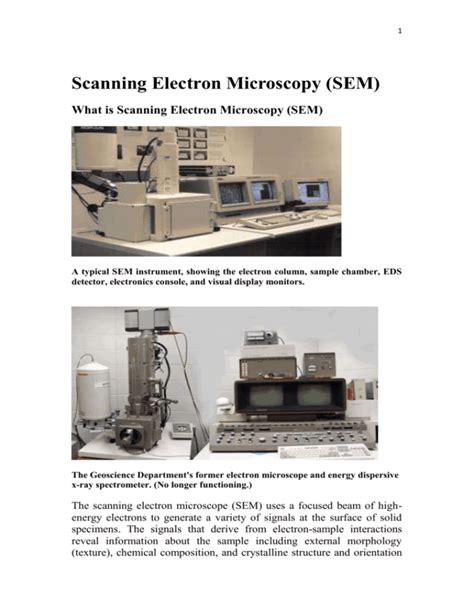 Scanning Electron Microscopy Sem Guide