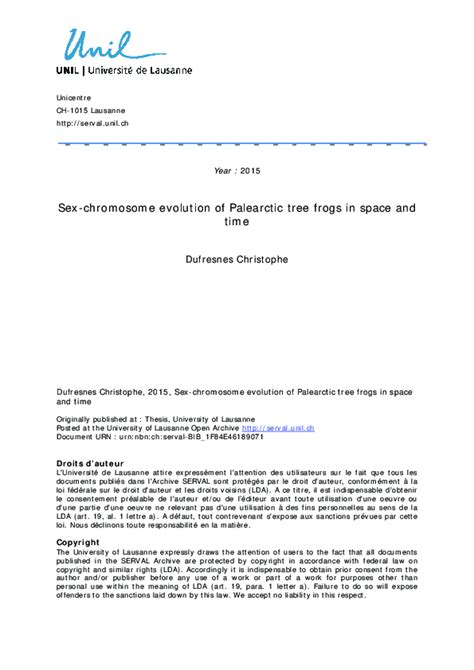 pdf sex chromosome differentiation parallels postglacial range