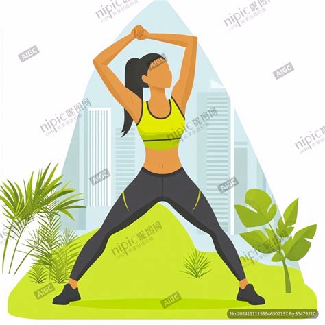 Ai创作图运动锻炼插画 健身动作健身插画 健身房健身插画体育 运动健身插画 健身广告海报背景插画 全民健身健身人物 有氧运动插画 健身插画 全民健身素材 体育锻炼人物 健身晨跑人物插画 女性