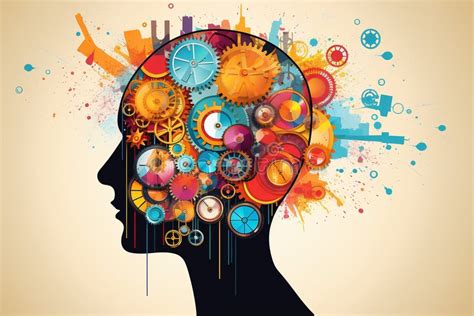 Synaptic Symphony An Abstract Representation Of Cognitive Function Stock Illustration