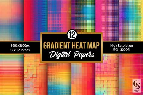 Gradient Heat Map Digital Papers
