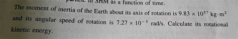 Puuvit I Shm As A Of Time The Moment Of Inertia Of The Earth About Its