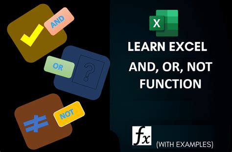 Excel Function AND OR NOT Easy Tutorial