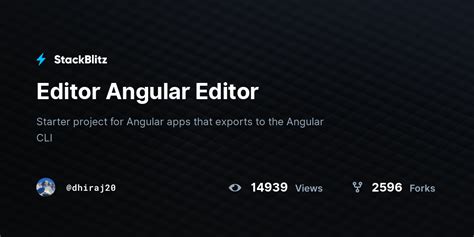 Editor Angular Editor Stackblitz
