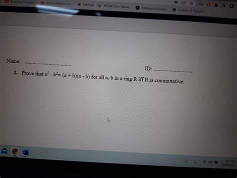 Solved ID 1 Prove That A2b2 A B Ab For All A B In A Chegg Com