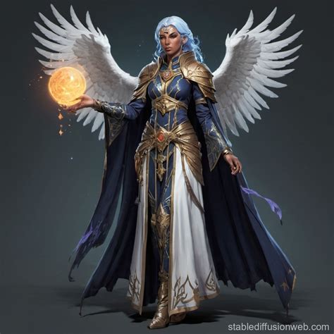 Tall Aasimar Female Warlock In Full Body Armor Stable Diffusion Online